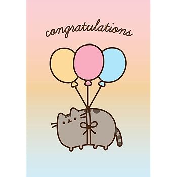 Pusheen The Cat ~ Congratulations ~ Party Balloons All Occasions Blank ...