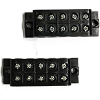 Control Panel 60A 3 Way Bakelite Connector Strip Double Row Barrier Black Terminal (Pack Of 5 ...