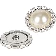 URROMA 30 Pcs Faux Pearl Buttons, Gold Retro Vintage Pearl Acrylic ...