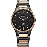EDGE Titan Fusion Quartz Analog Black Dial Two Toned Black & Rose Gold ...
