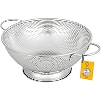 BasicForm Large Size Micro-Perforated Colander with Big Handle and Base ...