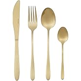 Salter BW07218 NoirGold 16-Piece Cutlery Set - Stainless Steel Flatware ...