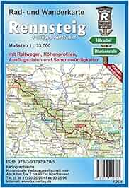 Rennsteig. Rad- und Wanderkarte: 4 teiliges Kartenset. Maßstab 1:33000 ...