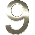 ASC Brushed Stainless Steel House Numbers Stick on 3M Adhesive 10cm ...
