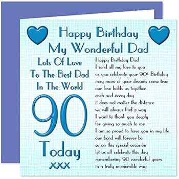 Dad 90th Happy Birthday Card - Lots of Love to The Best Dad in The ...