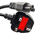 Mimiblu UK 3 Pin Cloverleaf Power Cable For Laptop chargers Clover Leaf UK Mains lead Power Cord ...