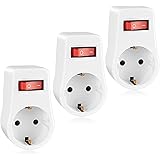 GlamPiece Steckdose mit Schalter, 1 fach Steckdosenadapter, Stecker ...