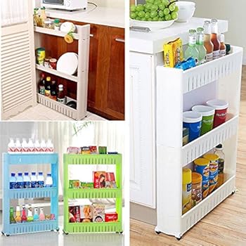 Slim Slide Out Kitchen Rack Holder Storage Cabinet Shelf Organiser on ...