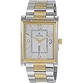 Titan Champagne Dial Analog with Day and Date Stainless Steel Strap ...