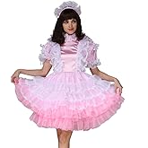 GOceBaby Women Heart Shaped Sissy Lockable Maid PVC Pink Dress Uniform ...
