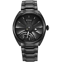 Titan Regalia Stellar Automatic Black Dial Stainless Steel Strap Analog ...