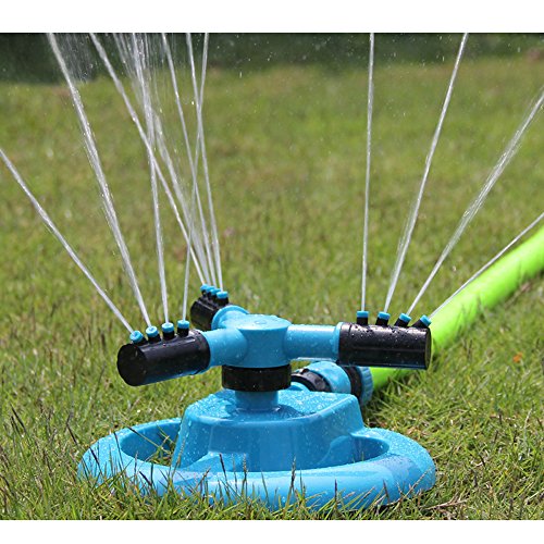Sijueam 3-Arm Lawn Rotating Sprinkler Oscillating Revolving Circular ...