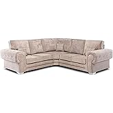 Verona Scatter Back Corner Sofas For Living Room - Mink Fabric Sofa Set ...