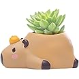 Plant Pot, Resin Capybara Figurine Planter with Drainage, Capybara ...