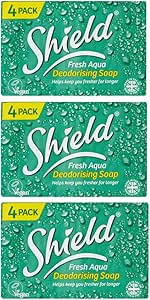 THREE PACKS of Shield Fresh Aqua Deodorising Soap 4 Pack: Amazon.co.uk ...