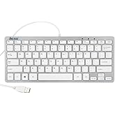 GMYLE Ultra Thin Wired USB Mini Keyboard - Metallic Silver + White ...