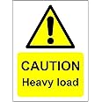 Caution Heavy Load Sign - Self Adhesive Sticker 100mm x 80mm : Amazon ...