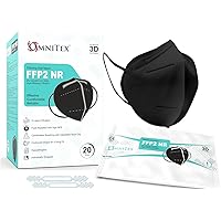 Omnitex FFP2 Face Mask - Box of 20, Individually Wrapped | High Filtration - 5 Layers | EN149 CE ...
