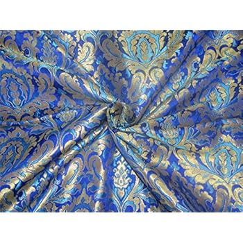 Brokat Stoff royal blau und gold bro557 [2]: Amazon.de: Küche & Haushalt