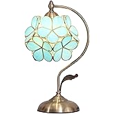 Bieye L30833 Tiffany Style Stained Glass Flower Petal Table Lamp with ...