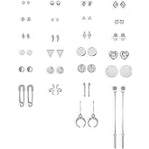 Zaveri Pearls Set of 25 Gold Tone Contemporary Studs & Drop Earrings For Women-ZPFK15140 ...