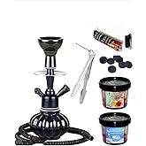 Combo of 12 Inches Glass Turkish Iron Hookah 10 Shisha Magic Charcoal ...