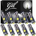 GLL 10pcs White T5 LED Bulbs 3030 3SMD W1.2W W3W Bulbs for Car Dashboard Lights 120 Lumens ...