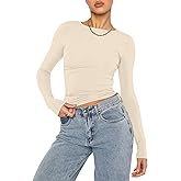 Skims Langarmshirt Slim Fit Damen Y2K Oberteile Langarm Shirts Rundhals Cropped Tee Einfarbig ...