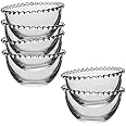 Glass Dessert Bowls Set of 6 - Beaded Edge Glassware Bowls : Amazon.co ...