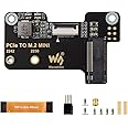 Waveshare PCIe to M.2 Mini Adapter, Compatible with Raspberry Pi 5, Supports NVMe Protocol M.2 ...