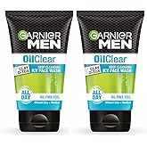 Garnier Men Oil Clear Deep Cleansing Face Wash, Mineral Clay and Menthol Deep Cleansing Face ...