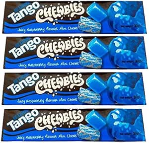 Blue Raspberry Tango Chewbies Hard Mini Chews Sweets 30g (Pack of 4 ...