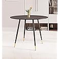 Hallowood Furniture Finley Black Round Dining Table 100cm, Small Round ...