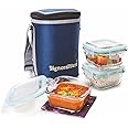SignoraWare Executive High Microwave Safe Office Lunch Box Set with Bag ...