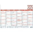 Zettler - Working Day Calendar 2025 Blue/Red, 29.7 x 21 cm, Poster ...