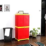 Cello Novelty Big Plastic 2 Door Cupboard with 3 Shelves (Green and ...