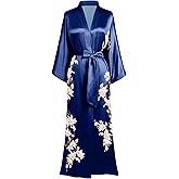 BABEYOND Kimono Robe de Nuit Femme Robe de Chambre Longue Robe de Nuit Peacock Kimono Long ...
