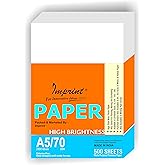A5 Paper - Small Size Paper - 500 Sheets White Printer Paper - A5 Sheet ...