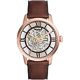 Buy Fossil Men Leather Townsman Analog Black Dial Watch-Me3155, Brown ...