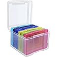 BELLE VOUS 5x7 inch Clear Photo Storage Boxes - 6 Multicoloured Inner ...