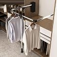 Heavy Duty Adjustable Pull Down Closet Rod - Premium Polished Chrome ...