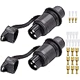 SPARKMOTO 2 Pcs 3 Pin Tractor Plugs, 3 Pin Plug With Cap, 12V 24V 3 Pin ...