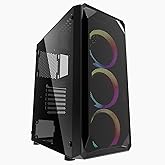 CiT Flash ARGB PC Gaming Case, Micro-ATX, 4 x 120mm ARGB Rainbow Fans ...