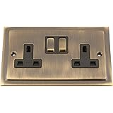 A5 Products Ltd Victorian Antique Brass Double Socket 2 Gang 13 Amp ...