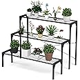 COSTWAY 3 Tier Plant Stand, Stair Style Metal Flowers Pot Holder ...