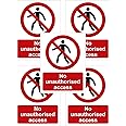 The Signal Range No Unauthorised Access Safety Sign, Pack of 5, White ...
