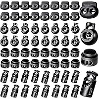 20 PCS Plastic Cord Locks & Elastic Bungee Nylon Shock Cord 1/8" 50 ft ...