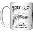 Gibbs Rules Coffee Mug, 350ml Ceramic Printed Coffee Cup, White Sturdy ...