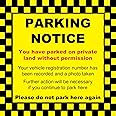 Parking Notice Sticker - Parked on Private Land Without Permission Gloss Sticker Sign Self ...