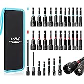 Libraton 31PCS Magnetic Nut Driver Set, Impact Drill Driver Bit Set 1/4", Metric and SAE Nut ...